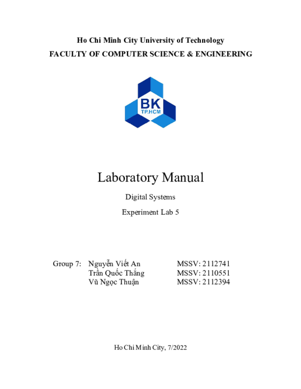 (PDF) HCMUT - Digital System - Lab Report - Lab 05