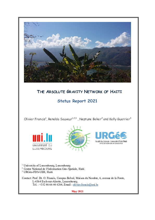 (PDF) The absolute Gravity Network of Haiti - Status Report 2021 ...