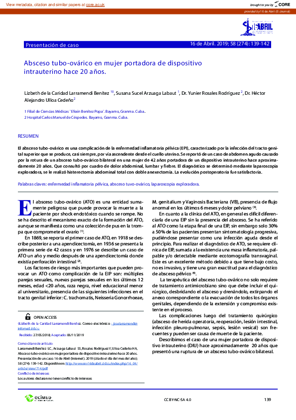 (PDF) Absceso tubo-ovárico en mujer portadora de dispositivo ...