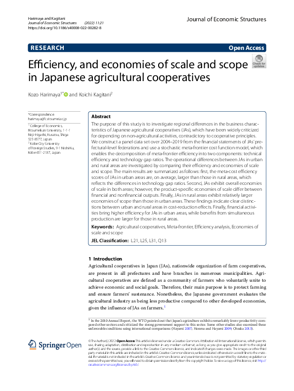 (PDF) Efficiency, and economies of scale and scope in Japanese ...