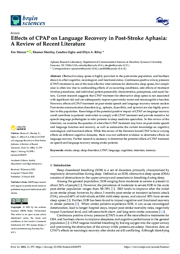 (PDF) Effects of CPAP on Language Recovery in Post-Stroke Aphasia: A ...