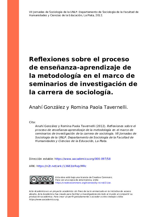 (PDF) Reflexiones sobre el proceso de enseñanza-aprendizaje de la ...