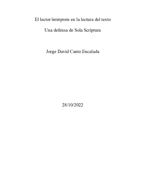 (PDF) El lector/intérprete en la lectura del texto. Una defensa de Sola ...