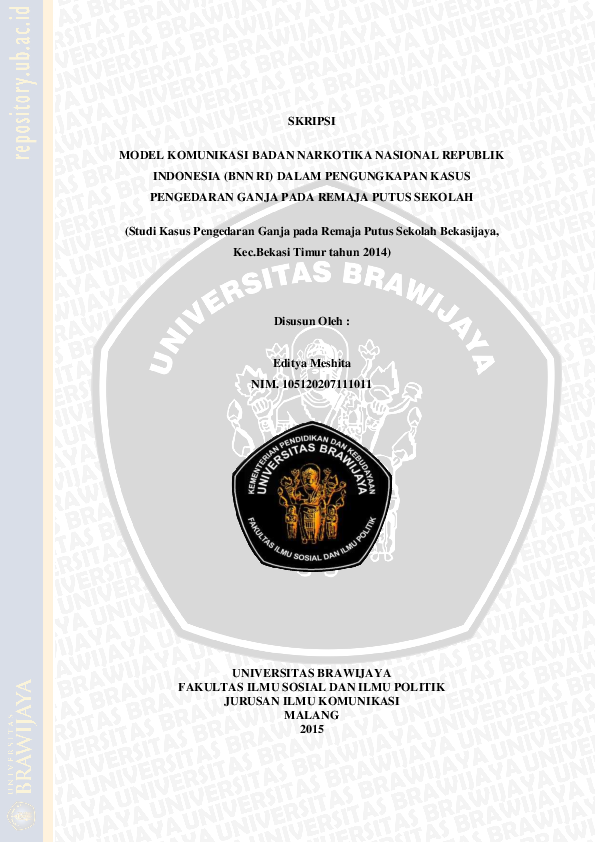 (PDF) Model Komunikasi Badan Narkotika Nasional Republik Indonesia (Bnn Ri) Dalam Pengungkapan ...