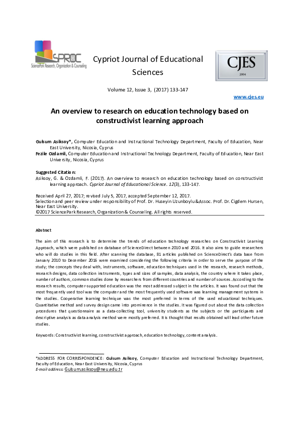 (PDF) An overview to research on education technology based on ...
