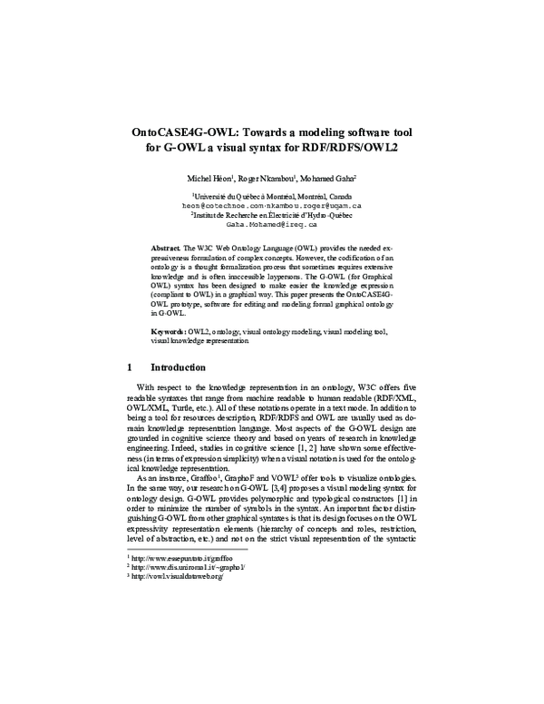 (PDF) OntoCASE4G-OWL: Towards an modeling software tool for G- OWL a graphical syntax for RDF ...