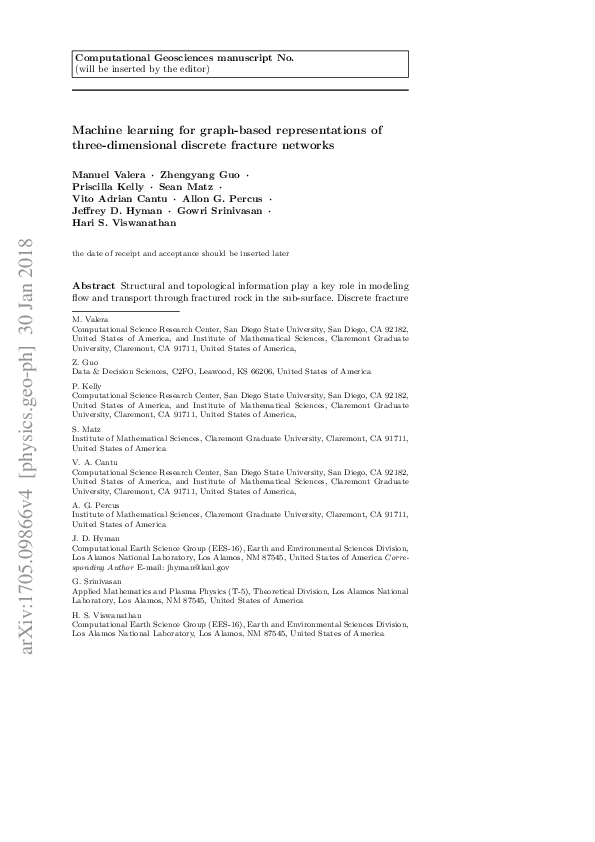 Pdf Machine Learning For Graph Based Representations Of Three Dimensional Discrete Fracture