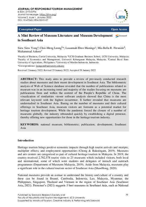 (PDF) A Mini Review of Museum Literature and Museum Development in ...