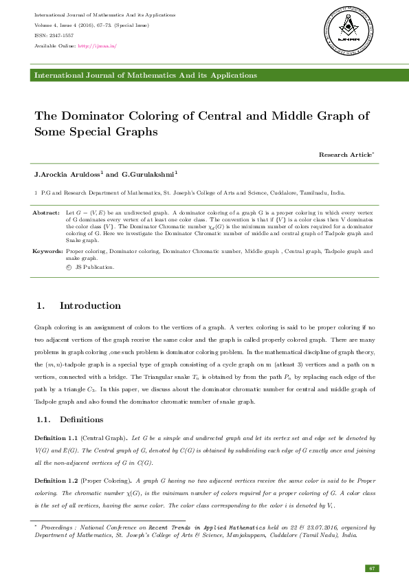 (PDF) Dominator Coloring of Central and Middle Graph of Some Special ...