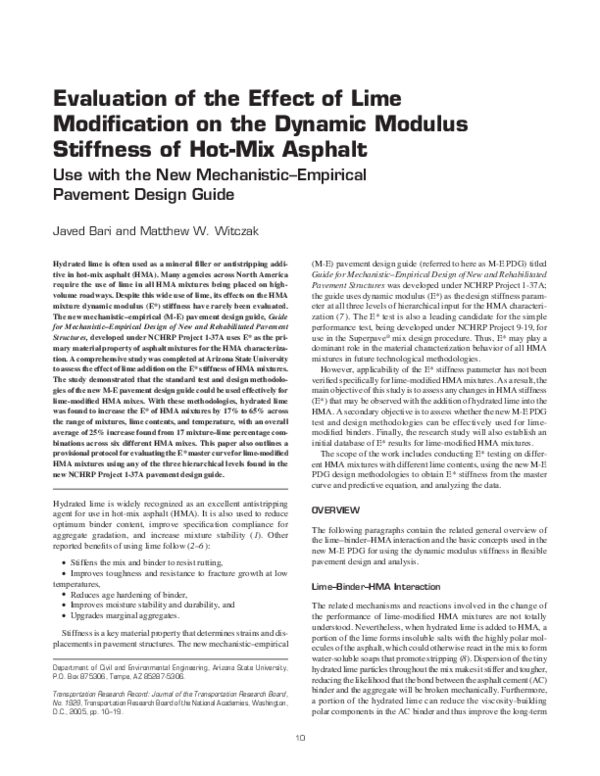 (PDF) Evaluation of the Effect of Lime Modification on the Dynamic ...