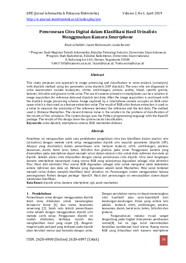 (PDF) Pemrosesan Citra Digital dalam Klasifikasi Hasil Urinalisis ...