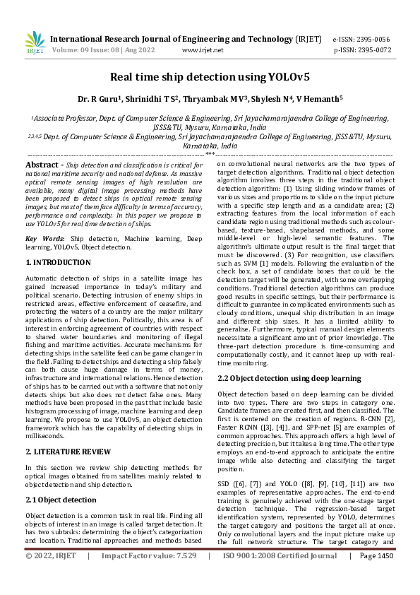 (PDF) Real time ship detection using YOLOv5