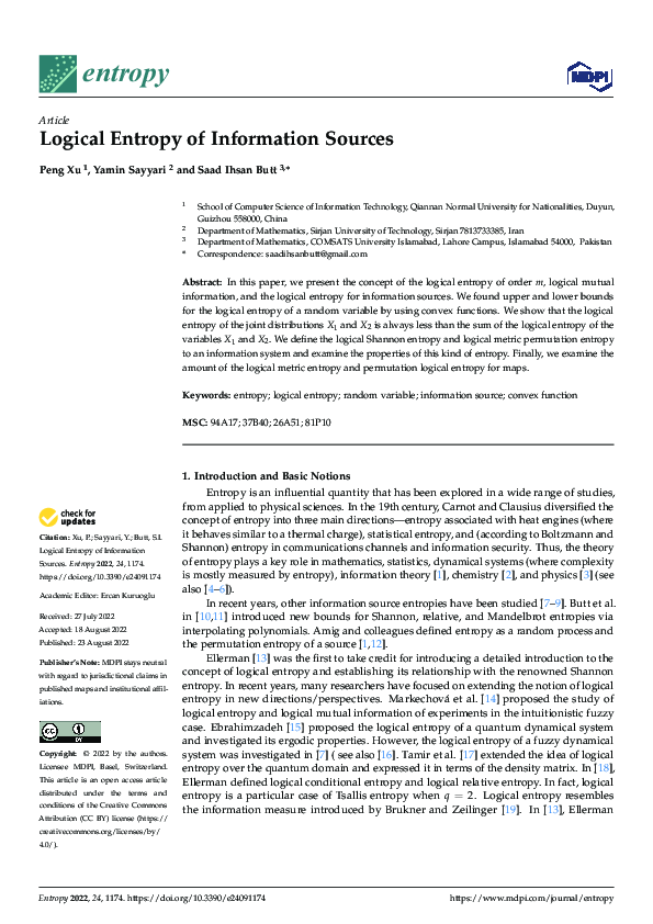 (PDF) Logical Entropy of Information Sources | Yamin Sayyari - Academia.edu