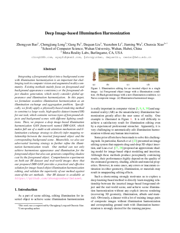 (PDF) Deep Image-based Illumination Harmonization