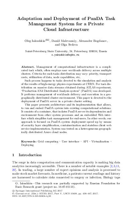 (PDF) Adaptation and Deployment of PanDA Task Management System for a ...