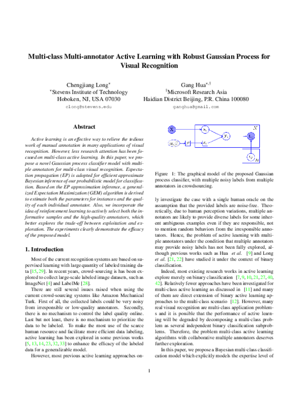 (PDF) Multi-class Multi-annotator Active Learning with Robust Gaussian Process for Visual ...