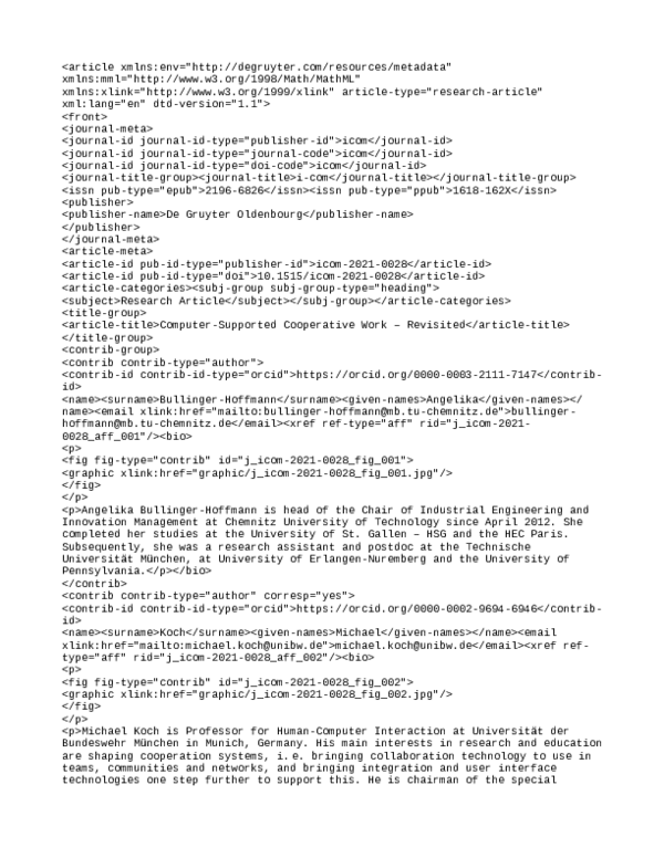 Computer-Supported Cooperative Work – Revisited