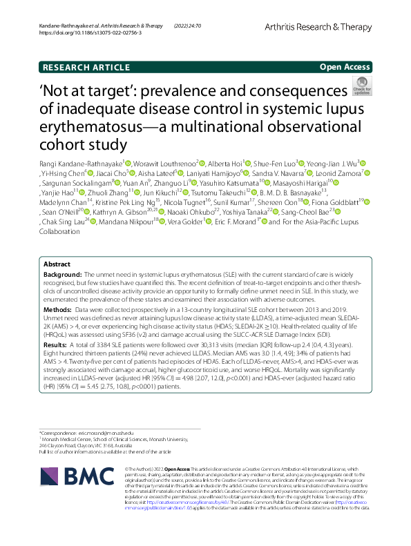 (PDF) Inadequate Control in Systemic Lupus Erythematosus