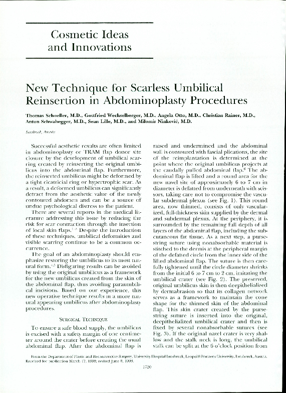 (PDF) New Technique for Scarless Umbilical Reinsertion in ...