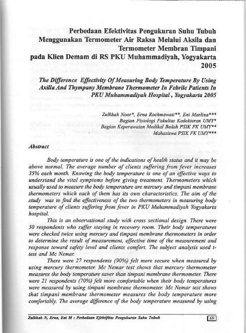 (PDF) Perbedaan Efektivitas Pengukuran Suhu Tubuh Menggunakan ...