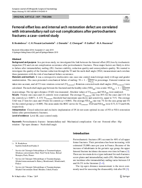 (PDF) Femoral offset loss and internal arch restoration defect are ...