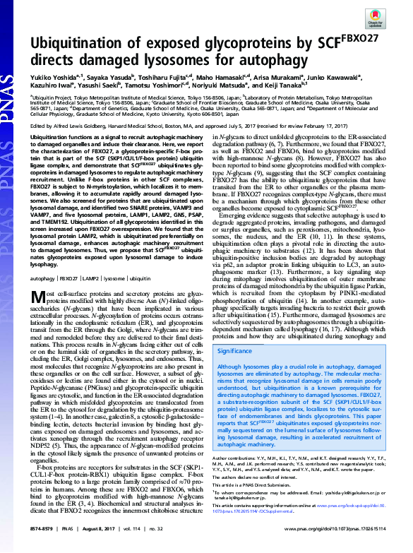 (PDF) Ubiquitination of exposed glycoproteins by SCF FBXO27 directs ...