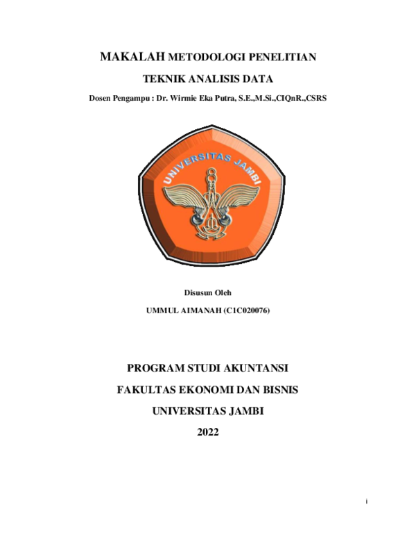 (PDF) 10) MAKALAH TEKNIK ANALISIS DATA