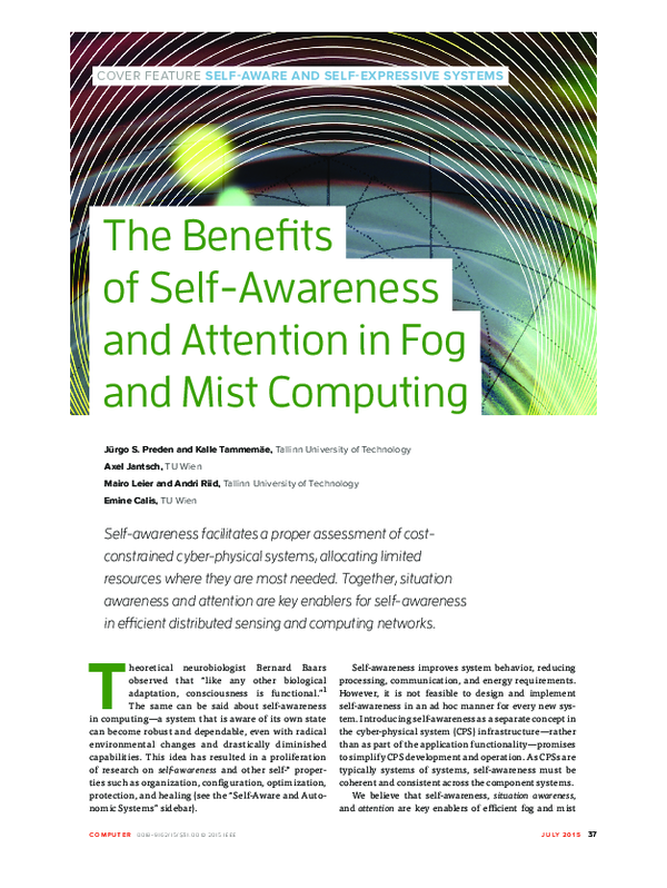 (PDF) The Benefits of Self-Awareness and Attention in Fog and Mist Computing | Mairo Leier ...