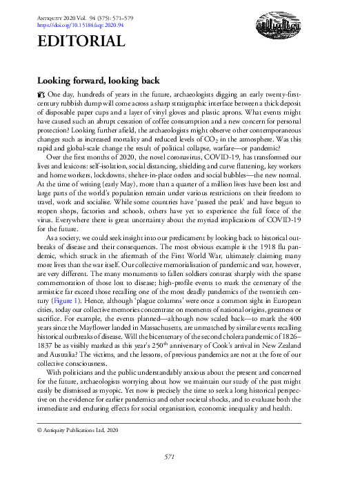 (PDF) Looking forward, looking back