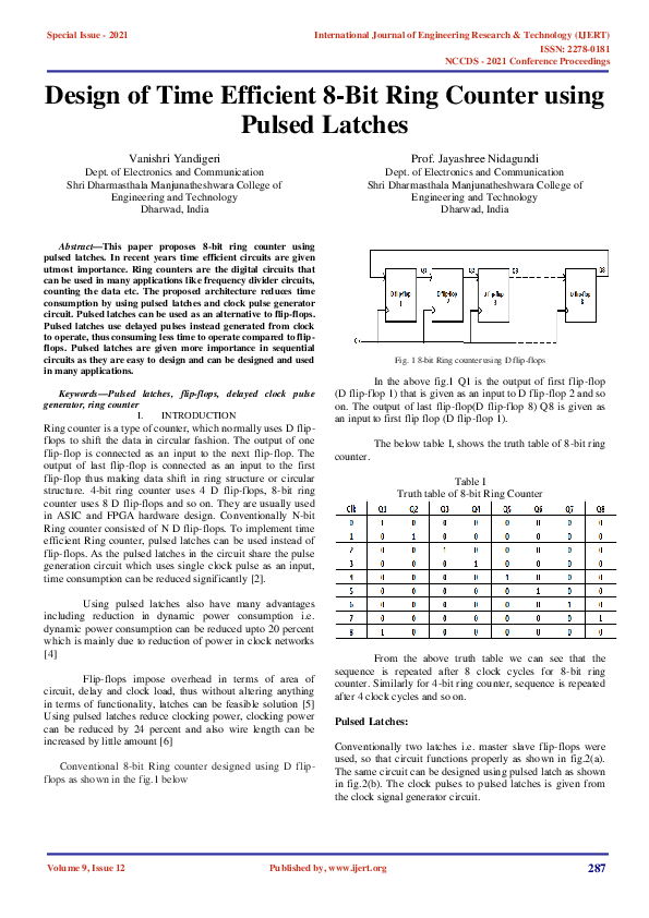(PDF) Design of Time Efficient 8-Bit Ring Counter using Pulsed Latches