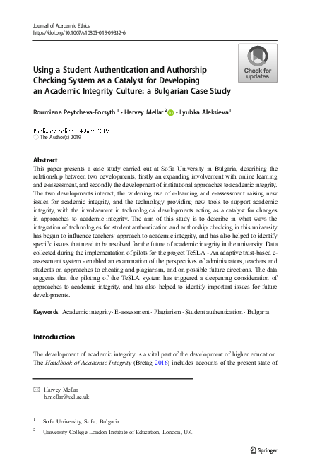 (PDF) Using a Student Authentication and Authorship Checking System as a Catalyst for Developing ...