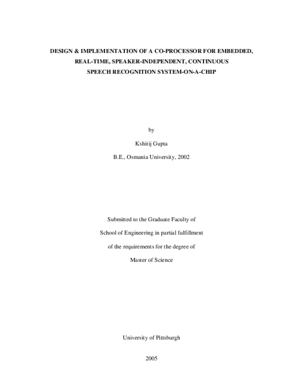 Pdf Design And Implementation Of A Co Processor For Embedded Real Time