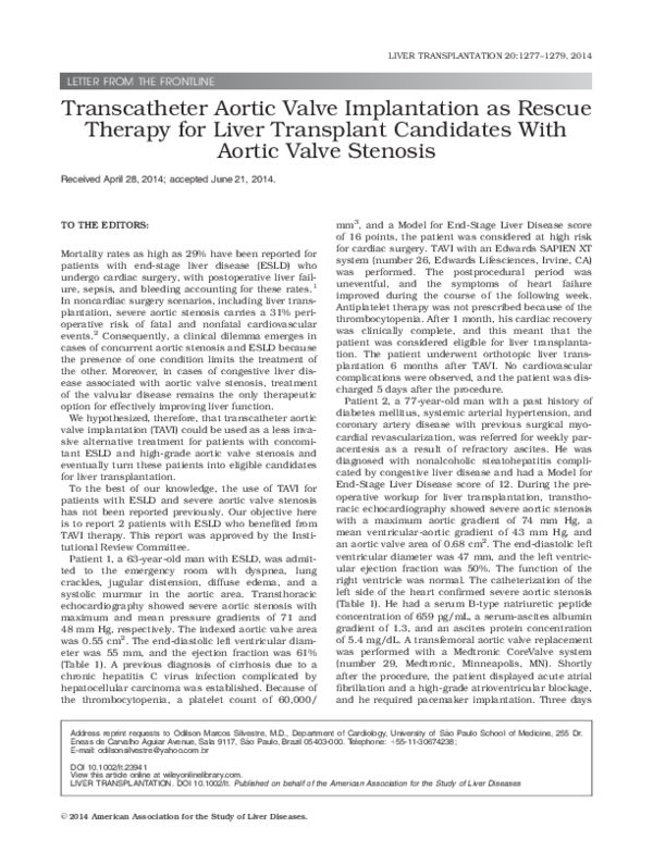 (PDF) Transcatheter aortic-valve implantation as redo procedure after ...