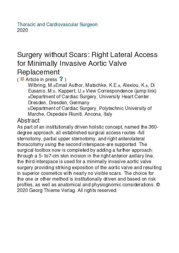 (PDF) Surgery without Scars: Right Lateral Access for Minimally ...