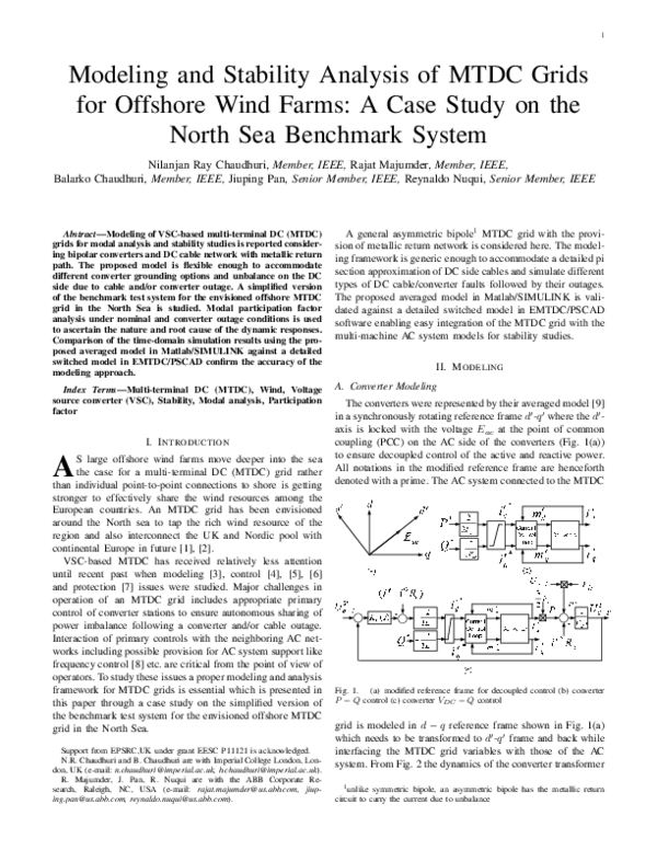 (PDF) Modeling and stability analysis of MTDC grids for offshore wind ...