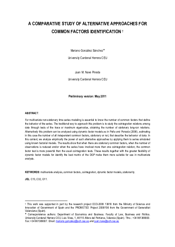 (PDF) A comparative study of alternative approaches for common factors ...