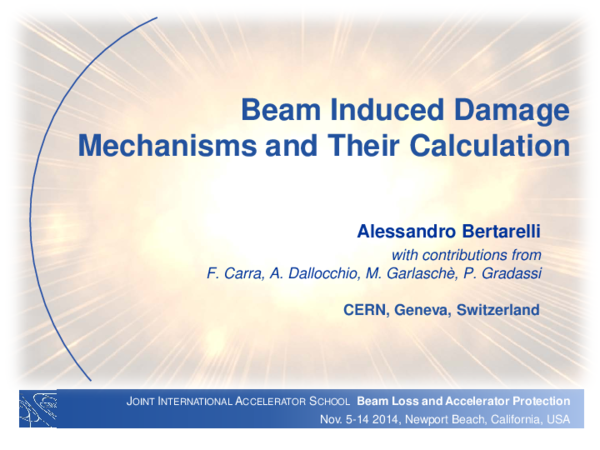 (PDF) Beam-Induced Damage Mechanisms and their Calculation