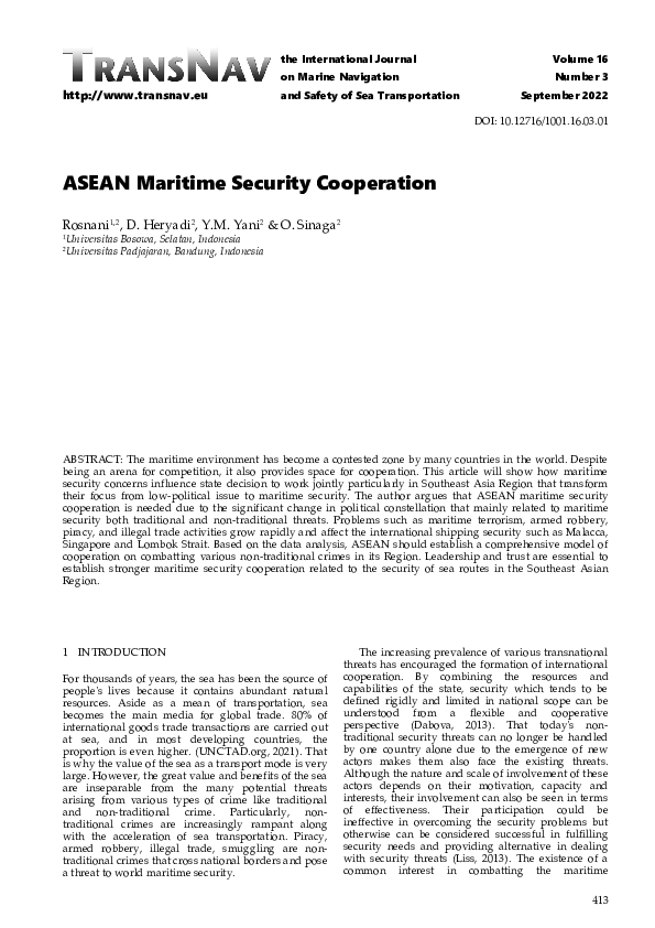 (PDF) ASEAN Maritime Security Cooperation
