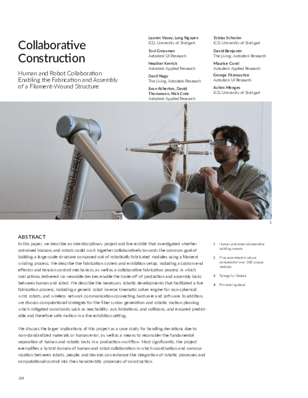 (PDF) Collaborative Construction: Human and Robotic Collaboration Enabling the Fabrication and ...