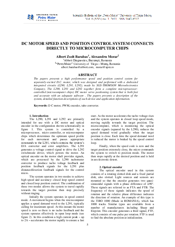 (PDF) DC Motor Speed and Position Control System Connects Directly to ...