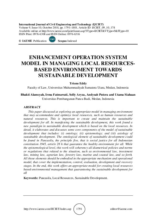 (PDF) Enhancement Operation System Model in Managing Local Resources ...