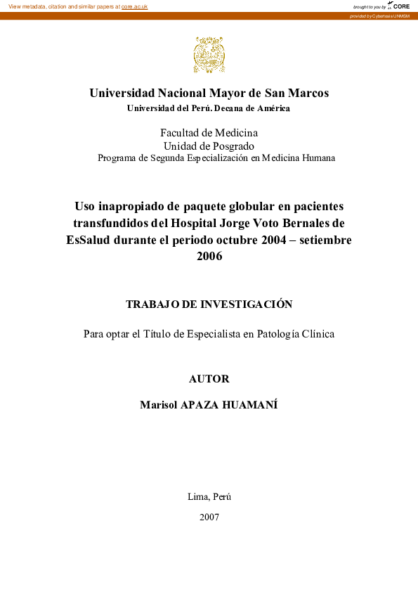 (PDF) Uso inapropiado de paquete globular en pacientes transfundidos ...