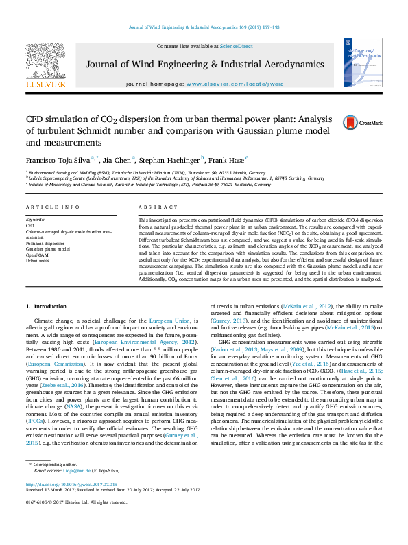 (PDF) CFD simulation of CO2 dispersion from urban thermal power plant: Analysis of turbulent ...