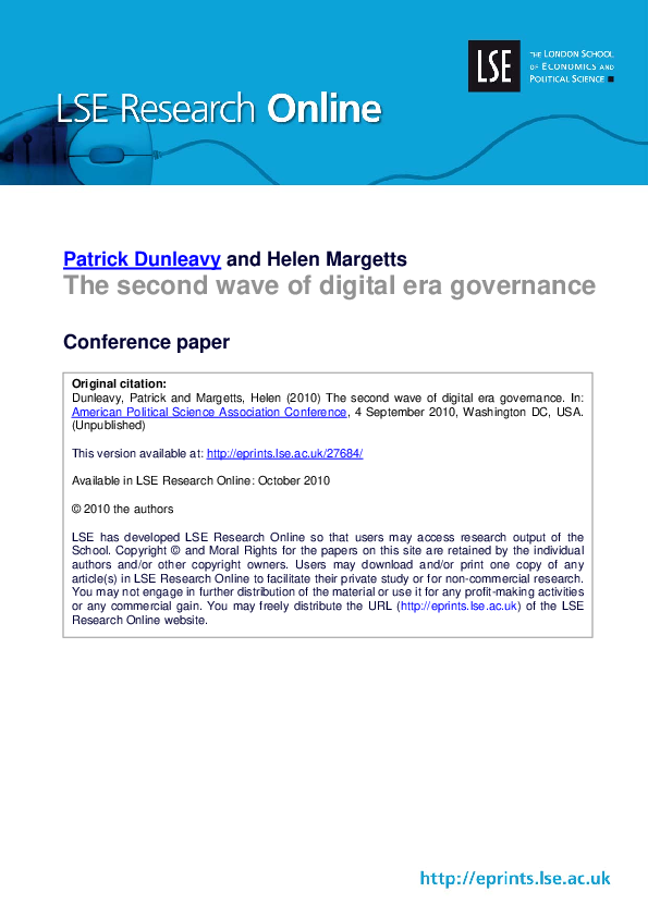 (PDF) The second wave of digital era governance