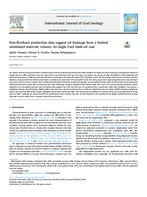 Pdf Post Flowback Production Data Suggest Oil Drainage From A Limited Stimulated Reservoir