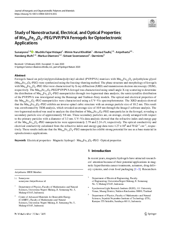 (PDF) Nanostructural, Electrical, and Optical Properties of Mn0.6Fe2 ...