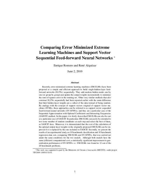 (PDF) Comparative Analysis of EM-ELMs and SV-SFNNs Performance