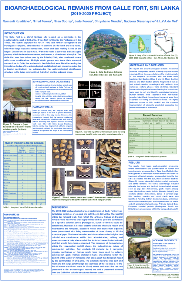 (PDF) Bioarchaeological Remains from Galle Fort, Sri Lanka (2019-2020 ...