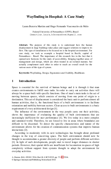 (PDF) Wayfinding in Hospital: A Case Study