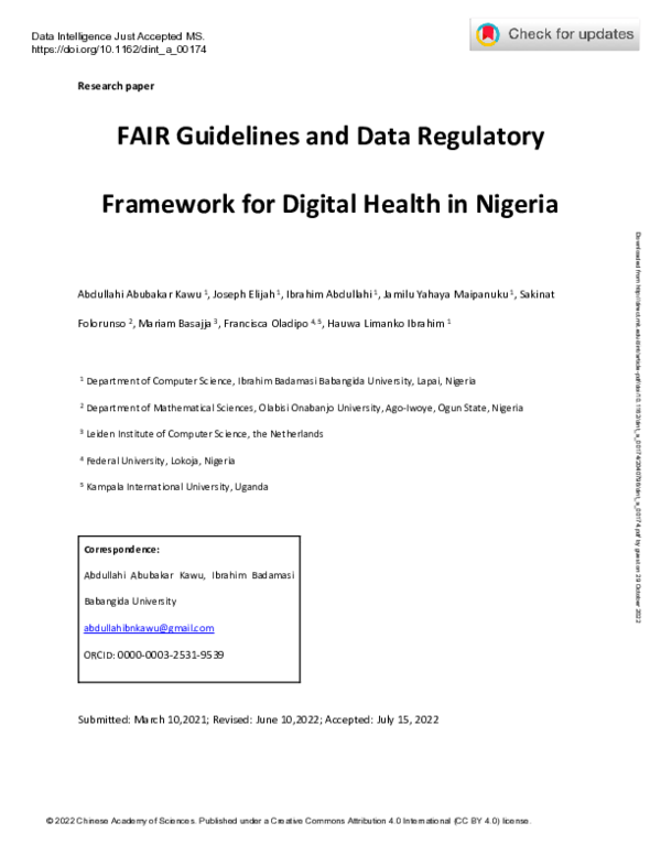(PDF) FAIR Guidelines and Data Regulatory Framework for Digital Health ...